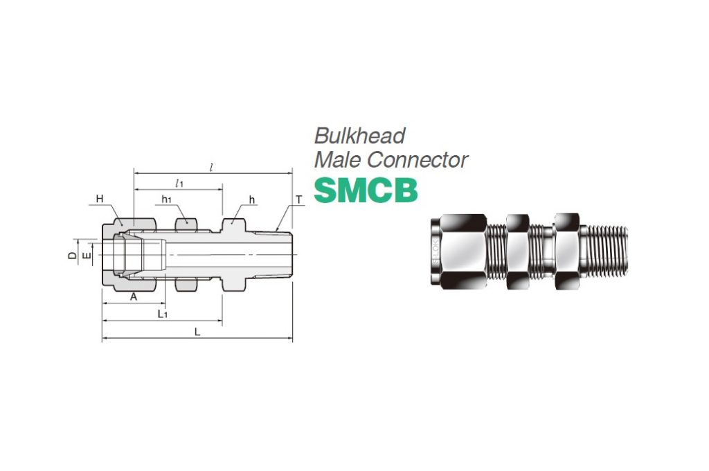 SMCB-4-4N-S6 | Bulkhead Male Connector 1/4-1/4 | timbble solutions
